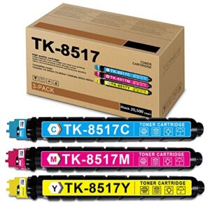 3pk (1c+1m+1y, 20,500 pages) tk-8517 tk8517 1t02ndcus0 1t02ndbus0 1t02ndaus0 compatible high-yield toner cartridge replacement for kyocera copystar cs-6052ci taskalfa 5052ci 6052ci printer beryink