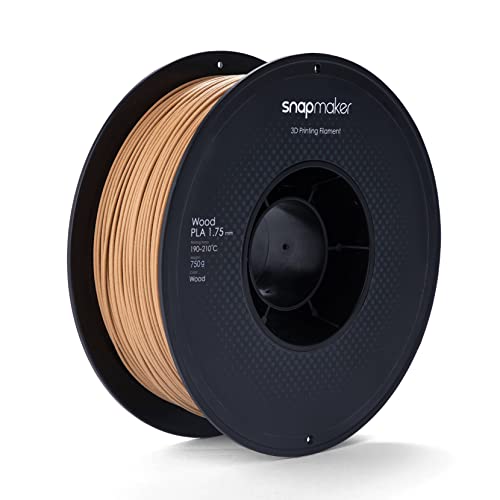 Snapmaker Filament PLA 1.75 mm, PLA Filament Wood Filament for 3D Printers, -0.05mm 1kg (1.65lbs)/Spool, Wood-Like Color