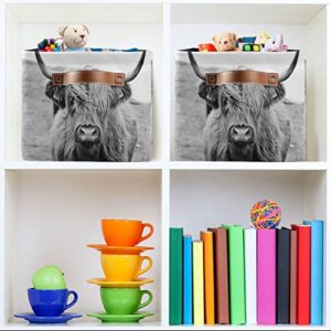 xigua Cow Storage Basket Large Collapsible Rectangle Storage Bin Toys Clothes Organizer for Closet Shelf Nursery Bedroom Home Decor