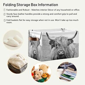 xigua Cow Storage Basket Large Collapsible Rectangle Storage Bin Toys Clothes Organizer for Closet Shelf Nursery Bedroom Home Decor