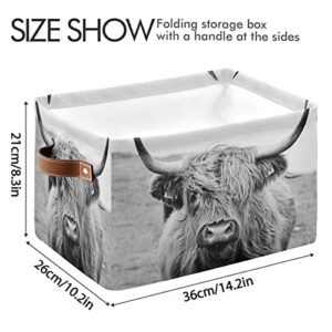 xigua Cow Storage Basket Large Collapsible Rectangle Storage Bin Toys Clothes Organizer for Closet Shelf Nursery Bedroom Home Decor