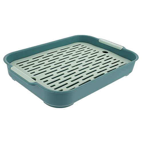 ULTECHNOVO Large Rabbit Litter Box Plastic Pet Toilet Potty Trainer Corner Toilet Hedgehog Litter Pan Box for Bunny Guinea Pig Chinchilla Hamster Ferret Green