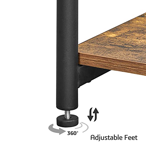 TUTOTAK End Table with Charging Station, Set of 2 Side Table with 2 USB Ports and 2 Outlets, 21.8”H 2-Tier Nightstand with Storage Shelf, Sofa Table TB01BB029