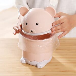 Mini Trash Can with Lid Desktop Cartoon Garbage Bucket Small Garbage Can Tiny Waste Basket Covered Closable Trash Bin for Office Pink Blue 2pcs