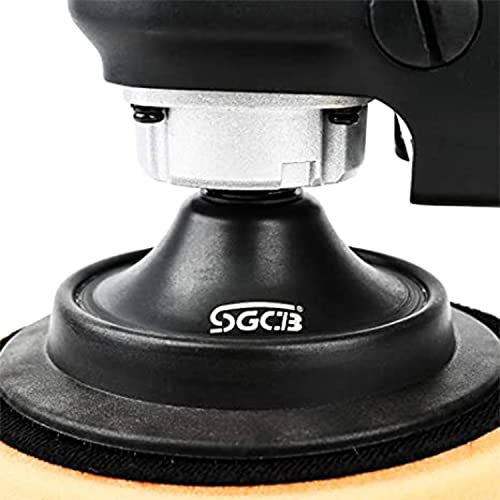 SGCB 5 Inch Black Backing Plate for Rotary Polisher Hook & Loop 5/8” Thread PU Soft Backing Pad Rotary Polisher for Sanding Polishing Buffing