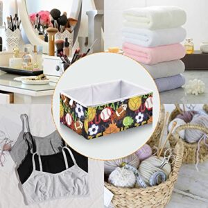 Ollabaky Sport Balls Storage Bins Collapsible Fabric Storage Cube Basket Toy Bin Cloth Storage Organizer for Closet Shelves Nursery, R