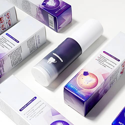 Whitening Toothpaste,Purple Corrector Toothpaste for Teeth Whitening,Non-invasive Brightening Tooth Treatment, Purple Water-Soluble Dye to Correct Yellow Teeth