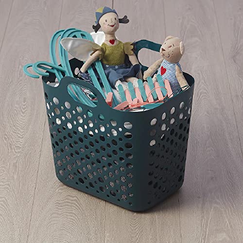 I-K-E-A SLIBB Flexible Laundry Basket, Turquoise Easy to Carry