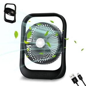 personal fan with led lantern portable desk fan battery operated fan rechargeable folding ultra quiet usb fan 3 speed adjustable strong wind for home bedroom office camping desktop christmas gift