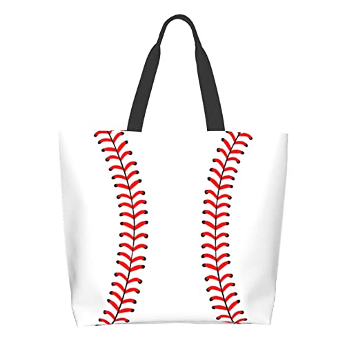 YOPIGOT Baseball Bag Handbag for Woman Shopping Bag Travel Bag Baseball Canvas Casual Bag Sports Bag for Mom Gifts