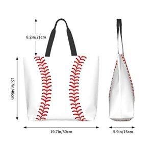 YOPIGOT Baseball Bag Handbag for Woman Shopping Bag Travel Bag Baseball Canvas Casual Bag Sports Bag for Mom Gifts