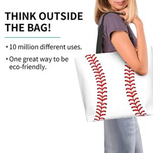 YOPIGOT Baseball Bag Handbag for Woman Shopping Bag Travel Bag Baseball Canvas Casual Bag Sports Bag for Mom Gifts