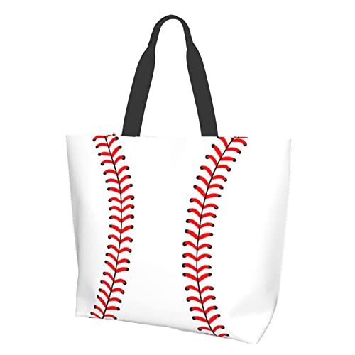 YOPIGOT Baseball Bag Handbag for Woman Shopping Bag Travel Bag Baseball Canvas Casual Bag Sports Bag for Mom Gifts