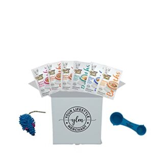 Fancy Feast Broths for Cats Variety Pack Bundle / 12 Pouches Total /2 Cat Nip Mouse Toys & Your Lifestyle Merchant Measuring Spoon