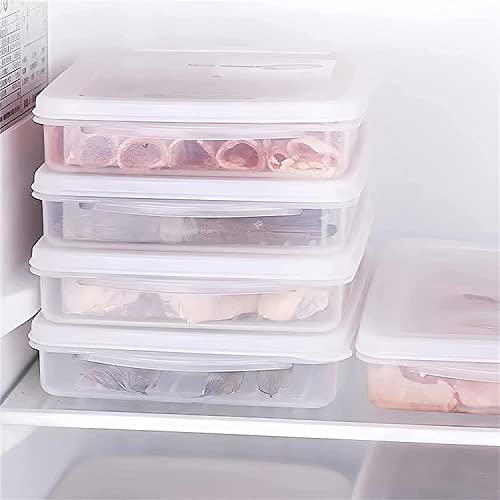 2 Pack Plastic Bacon Box, Deli Meat Saver Cold Cuts Fridge Keeper, Cheese Food Storage Container with Lid for Refrigerator, Shallow Low Profile Christmas Cookie Holder