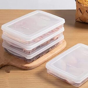 2 Pack Plastic Bacon Box, Deli Meat Saver Cold Cuts Fridge Keeper, Cheese Food Storage Container with Lid for Refrigerator, Shallow Low Profile Christmas Cookie Holder