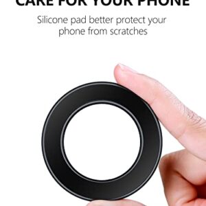 Wannap Magnetic Phone Grip Kits, Magnetic Phone Ring Holder, Adjustable & Removable Kickstand, for iPhone 13/Pro/Mini/Pro Max, iPhone 12/Pro/Mini/Pro Max, Glaxy & Other Smartphone (Black)