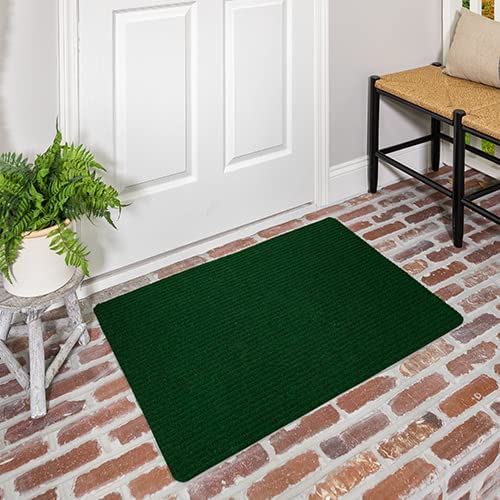 Mohawk Home Utility Floor Mat Solid Dark Forest Green (2' x 5') Perfect for Garage, Entryway, Porch, and Laundry Room