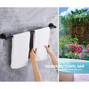 12 inches Hand Towel Bar Bathroom Rack Towel Holder Kitchen Dish Cloth Hanger RUSTPROOF Thicken SUS 304 Stainless Modern Look (Matte Black, 12inch)