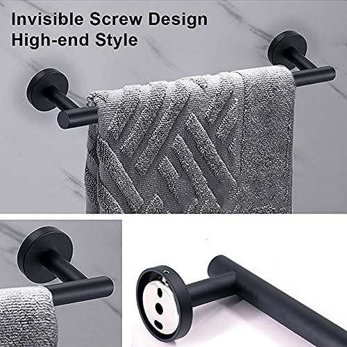 12 inches Hand Towel Bar Bathroom Rack Towel Holder Kitchen Dish Cloth Hanger RUSTPROOF Thicken SUS 304 Stainless Modern Look (Matte Black, 12inch)