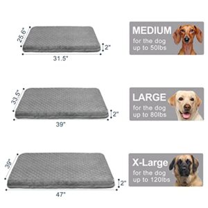 Hero Dog Large Bed for Dogs, 39" Orthopedic Rest with Removable Washable Cover - Soft Flannel Top Pet Beds Anti Slip Bottom (Light Grey, x 33.5" 2")