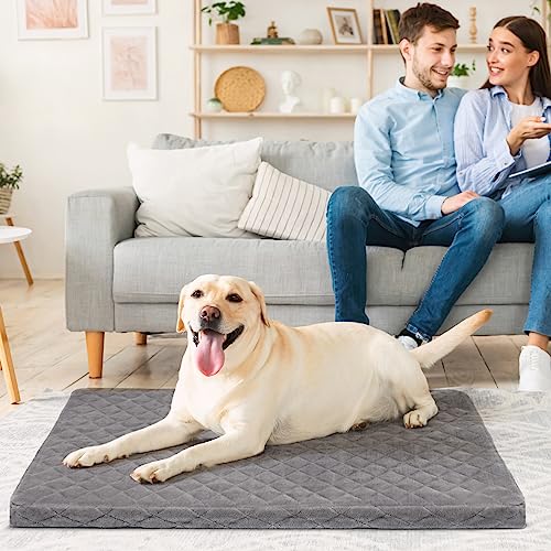 Hero Dog Large Bed for Dogs, 39" Orthopedic Rest with Removable Washable Cover - Soft Flannel Top Pet Beds Anti Slip Bottom (Light Grey, x 33.5" 2")