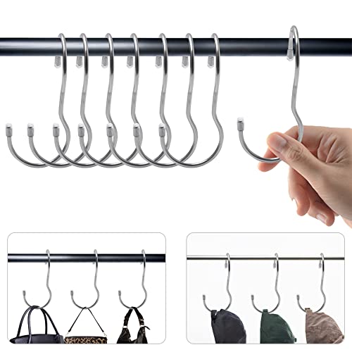 8 Pack Purse Hooks for Closet, S-Shape Metal Purse Hanger Double Hanger Hooks for Cloest Rod, Hangbag Belt Purse Hanging Storage