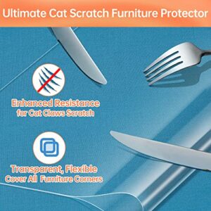 CoHaHa Furniture Protectors from Cats Scratch, Single Sided Cat Scratch Deterrent, Cat Scratch Furniture Protector Training Tape, Clear Anti Couch Scratch (4-Pack + 30 Tapes)