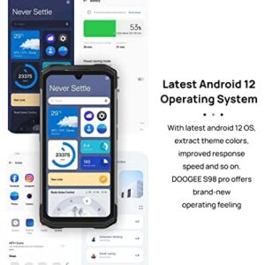 DOOGEE S98 PRO Rugged Smartphone, 8GB+ 256GB Android 12, Thermal Imaging Camera, 48MP 20MP Night Vision Camera, 6000mAh Big Battery, FHD IP68 Waterproof Cell Phone, NFC