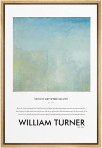 signleader framed canvas print wall art william turner venice landscape nature wilderness illustrations fine art rustic scenic relax/calm colorful for living room, bedroom, office - 16"x24" natural