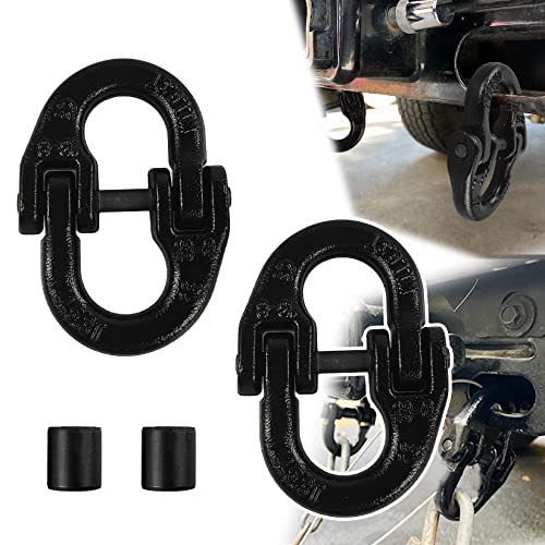 VIAGL 2 Pcs 1/2 inch Tow Hitch Safety Chain Hammerlock Connector Link Grade 80 Coupling Link