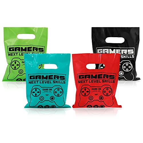 TOSPARTY 100PCS Plastic Video Game Party Bags Video Game Favor Bags Merchandise Bags for Video Game Birthday Party Supplies Decorations