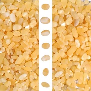 gemshan 2lb yellow jade chips natural crushed crystal chip bulk 7mm-9mm tumble healing crystal stone for aquarium vase plant decoration jewelry diy