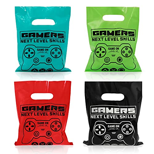 TOSPARTY 100PCS Plastic Video Game Party Bags Video Game Favor Bags Merchandise Bags for Video Game Birthday Party Supplies Decorations