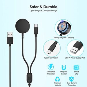 2 in 1 Samsung Watch Charger 6.6FT/2M Galaxy Watch Charger Cable With 18W USB A Fast Charger Power Adapter Plug for Samsung Galaxy Watch 5/4/3/Active 2/1,Galaxy S22/S21/S20/S10/Note 20/10/9/8,Buds,Tab