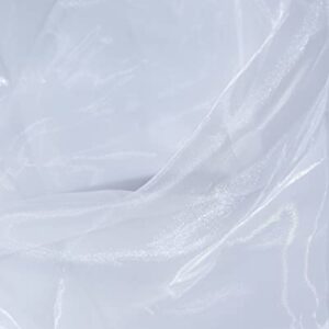 Fynite Sheer Organza Fabric | 10 Yards Long | 44" Wide | Bridal Solid Sheer Organza Bolt for Wedding Dress Fashion Craft Decorations Silky Shiny Sheer Organza (White, 10 Yard)