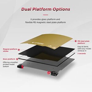 FLASHFORGE 3D Printer Finder 3 Glass Heating Bed with Removable PEI Surface and Magnetic Platform, Fully Assembled, Large FDM 3D Printers with 7.5" x 7.7" x 7.9" Printing Size