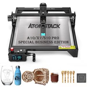 atomstack a5 pro commercial laser engraver, 40w laser engraving machine with 5.5w fixed-focus diode compressed spot & cnc laser cutter with 410x400mm working space for metal, wood, acrylic, leather