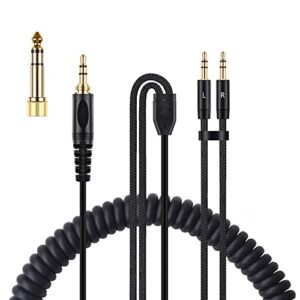 he400se replacement cable cord for hifiman he4xx he400se he400i(3.5mm plug version) headphone cable, 5.9ft to 16ft coiled cable (dual 3.5mm plugs)