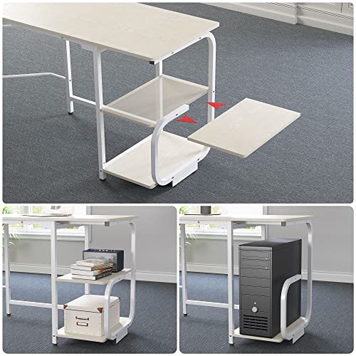 Merronix L Shaped Office Desk, Modern Reversible L Gaming Desk for Home Office, Spacious Desktop Corner Computer Desk, Beige