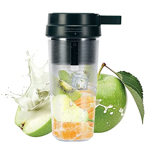 Matekxy Portable Blender Shakes and Smoothies Personal Size Blender 13.5oz 7.4V Powerful Juicer Cup with USB Rechargeable for Home, Office, Sport, Outdoors (Pine Green)