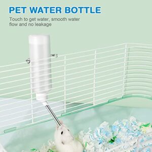 POPETPOP Guinea Pig Water Bottle No Drip 2 Pack- 8Oz Hamster Water Bottle with Hooks, Rabbit Water Bottle Samll Animal Water Bottles for Rabbits Hamsters Chinchillas Bunnys Rats