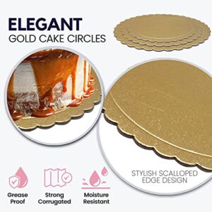 4 Pack Cake Boards Golden Round Cake Circles 6, 8, 10, 12 Inch Cake Base Cardboard, 1 of Each Size Set for Baking Cake, Gold