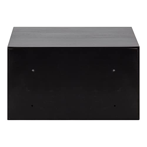 Kate and Laurel Hutton Modern Floating Shelf and Side Table, 12.5 x 10 x 7, Black, Modern Minimalist Floating End Table for Storage and Display with Bold Finish