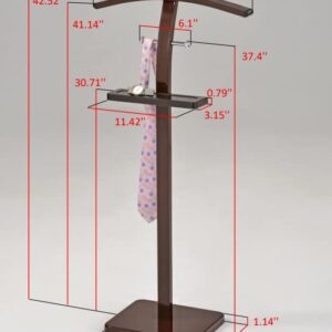 Kings Brand Furniture - Freestanding Clothing Valet Rack Stand, Walnut/Chrome