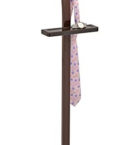 Kings Brand Furniture - Freestanding Clothing Valet Rack Stand, Walnut/Chrome