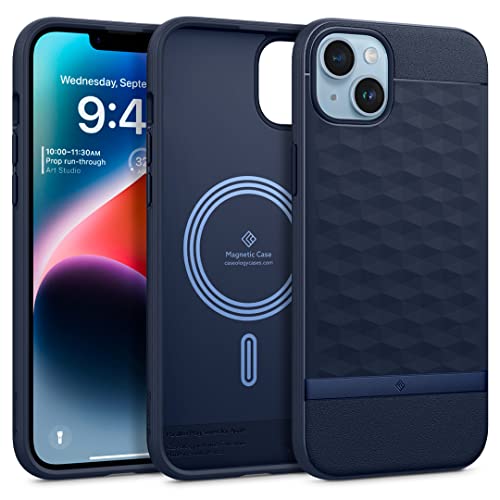 Caseology Parallax Mag Case [Built-in Magnet] Designed for Magsafe Compatible with iPhone 14 Case 5G (2022) with iPhone 13 (2021) - Midnight Blue