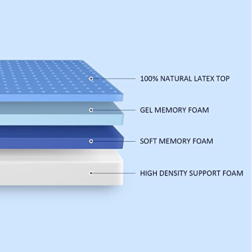 Sunrising Bedding 12 inch Natural Latex & Gel Infused Memory Foam King Mattress, Medium Firm, Non-Toxic & No Fiberglass, Assembled in USA, Certipur-US,120 Night Trial, 20 Year Warranty