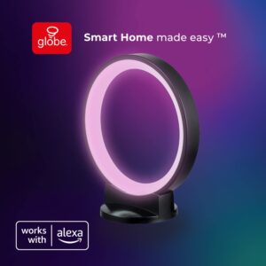 Globe Electric 50582 Works with Alexa Only Wi-Fi Smart Desk Lamp, Black, Voice Activated, Energy Star Certified, 9 Watts, Multicolor Changing RGB, Tunable White 2000K - 5000K, 630 Lumens, 90 CRI