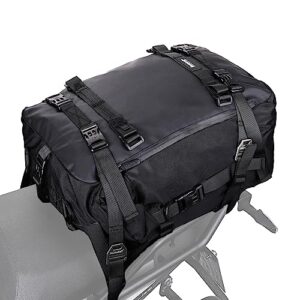 rhinowalk motorcycle tail bag 30l waterproof motor pannier bag motor travel luggage motorbike rear rack trunk storage bag professional motorcycle accessories-black